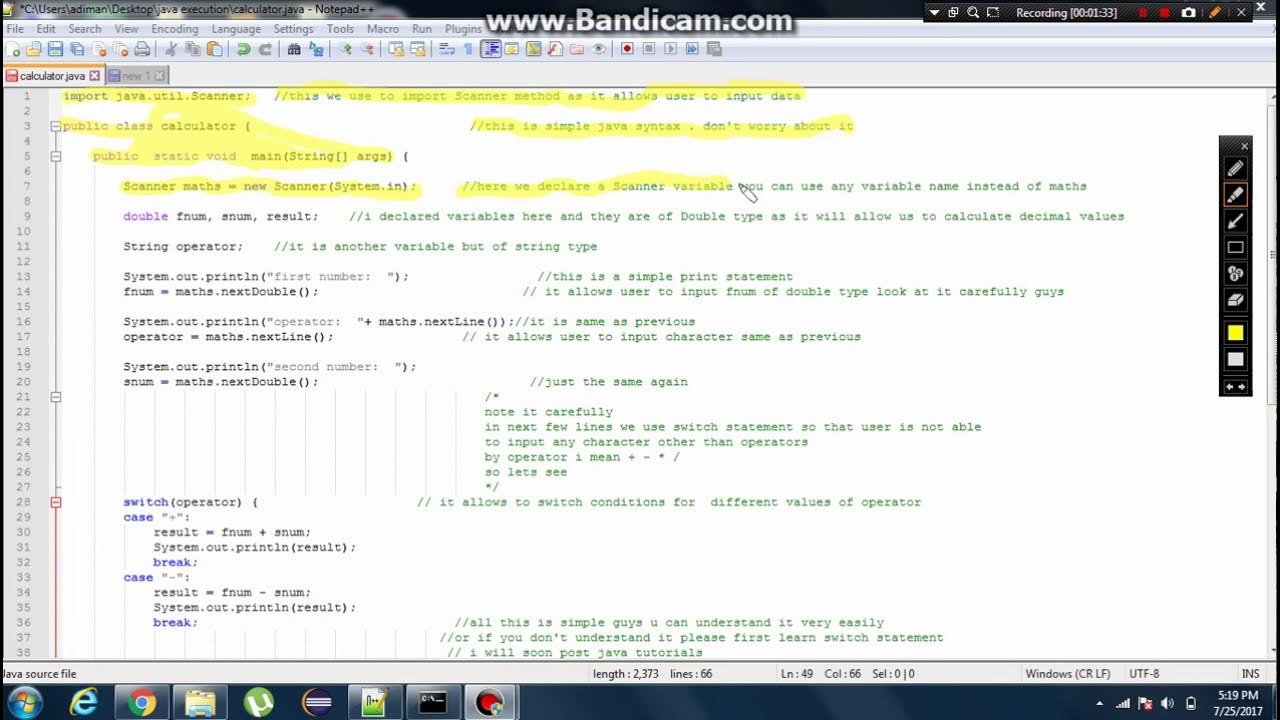 how to make a simple calculator using java - YouTube