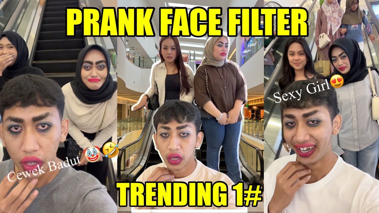 PRANK FACE FILTER | PRANK ESKALATOR | TRENDING1 🤣🤣🤣 #pranks #face # ...