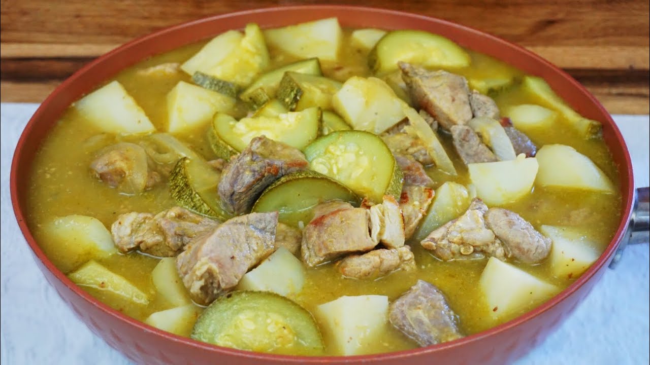 Carne De Puerco En Salsa Verde Con Calabacitas Youtube My Xxx Hot Girl