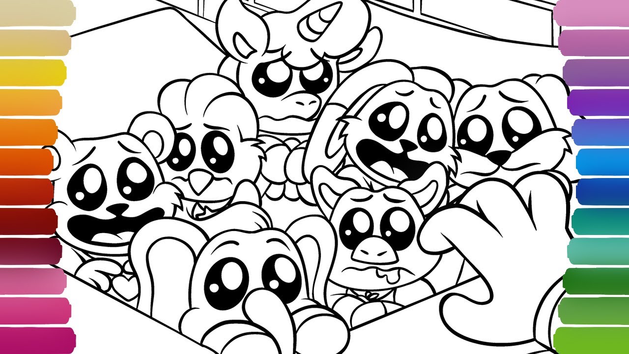 The SAD STORY of POPPY PLAYTIME Coloring Pages / How to Color SMILING ...