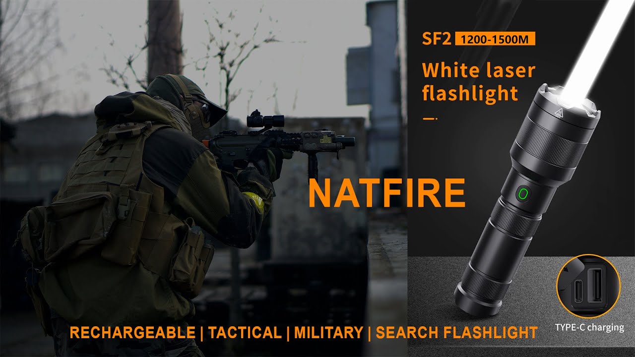 NATFIRE SF2 White Laser Flashlight - YouTube
