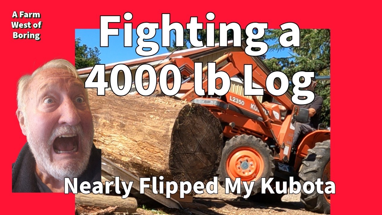 Kubota Tractor vs 4,000 lb White Oak Log — Loading It Onto My Log Deck ...