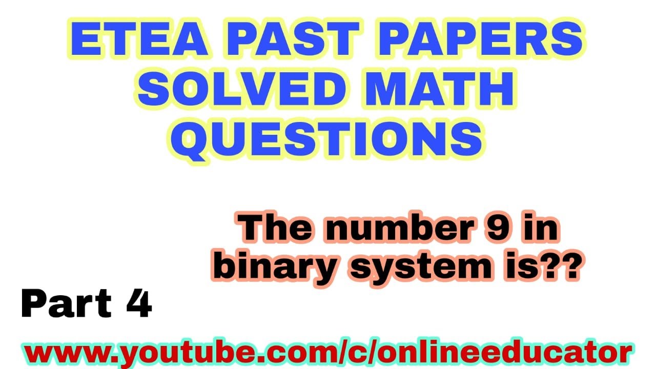 ETEA Past Paper Solved Math Question | CT PST DM IT TT | - YouTube