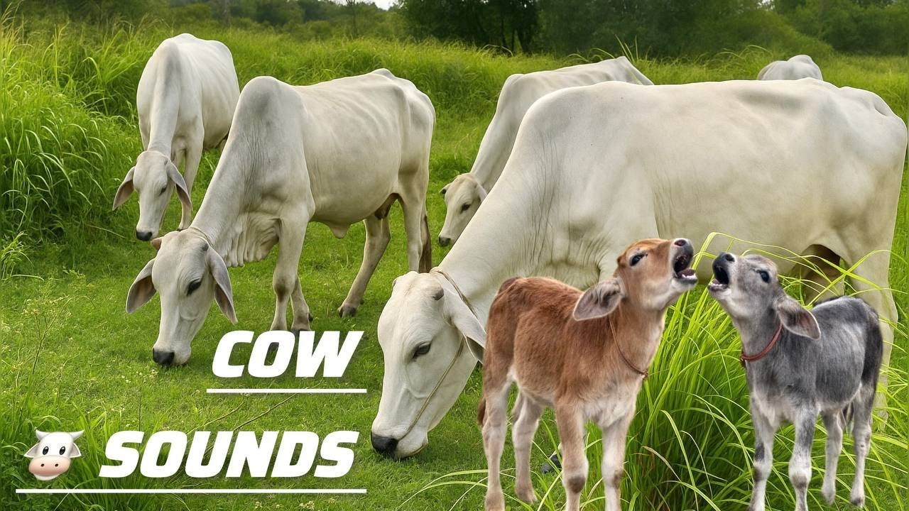 Farm Animal Sounds | Calf Crying & Cows Grazing | Relaxing Rural Nature ...