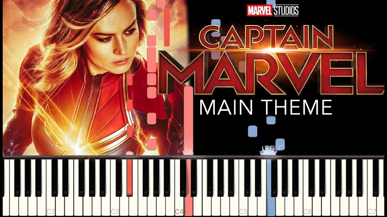 Captain Marvel - Main Theme (Piano) + SHEETS/SYNTHESIA - YouTube