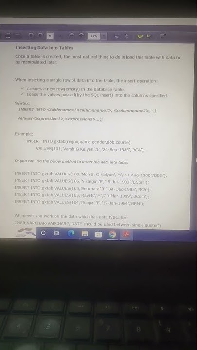 Insert data into tables#shorts #yt #youtube #AkRaushan sir - YouTube