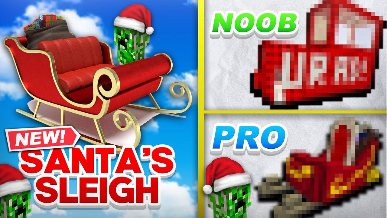 Building SANTA'S NEW SLEIGH in MINECRAFT! Aphmau Noob Vs Pro Battle ...