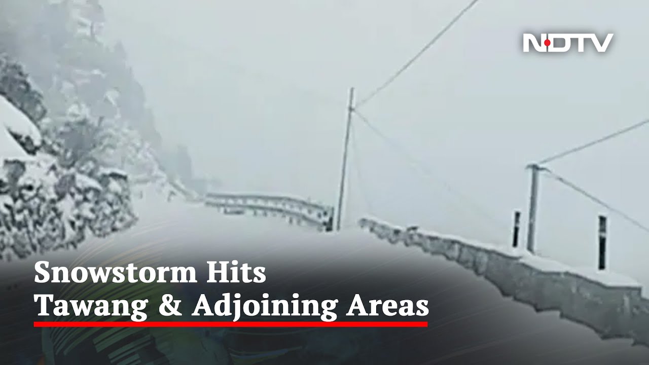 Watch: Fresh Snowfall As Arunachal's Tawang Shivers In Sub-Zero ...