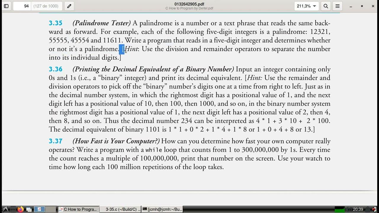 C How to Program (6th edition) - Deitel & Deitel, exercise 3.35 - YouTube