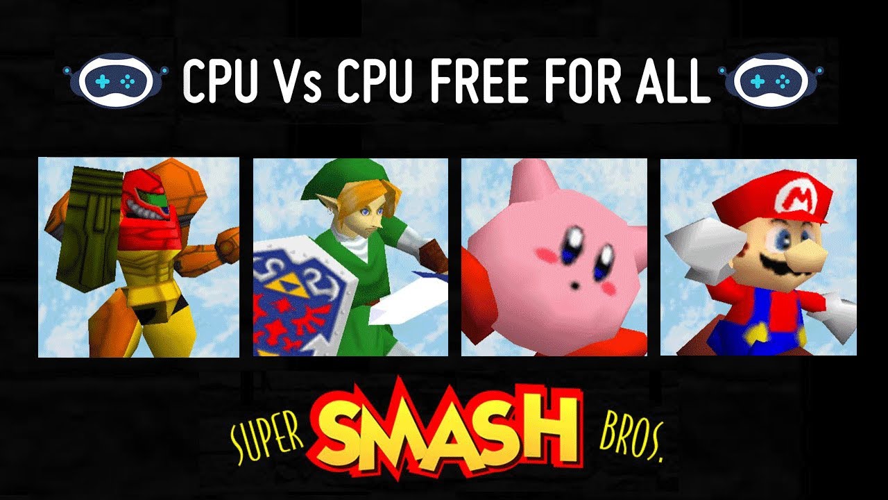 SUPER SMASH BROS FREE FOR ALL BATTLE ( n64) - FULL GAMEPLAY CPU Vs CPU ...