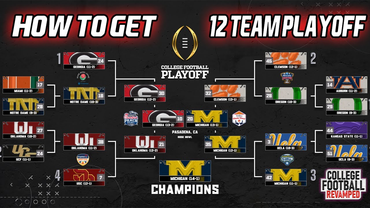 How to Get 12 Team Playoff In College Football Revamped 2024 - YouTube