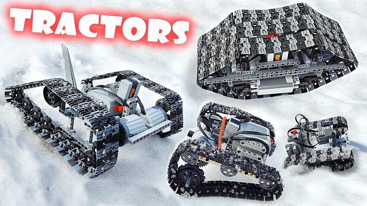 LEGO Weak Tractors - four small vehicles on tracks - YouTube