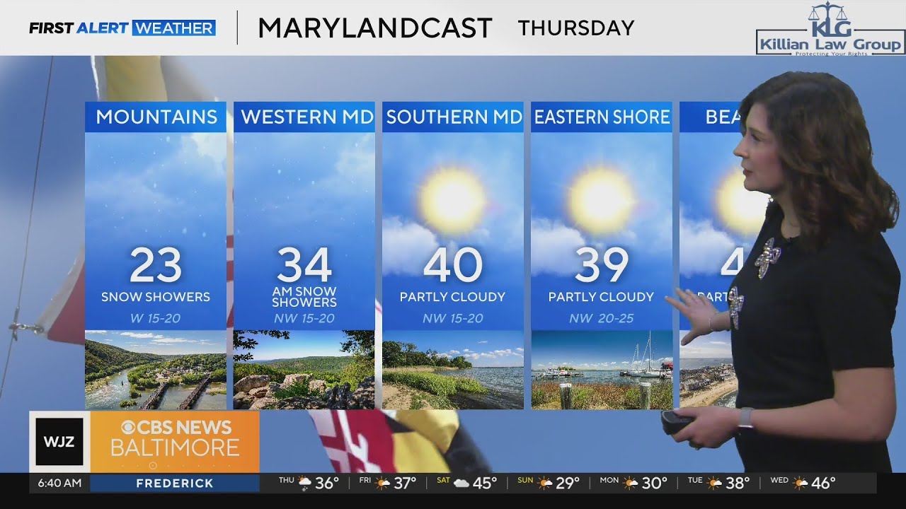 Cold and snow chances in the weather forecast for Maryland - YouTube