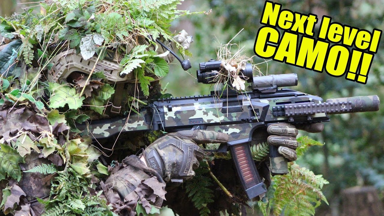 Next Level Camouflage - Ghillie Suit Stealth Stalking - 360° Airsoft Gameplay - YouTube