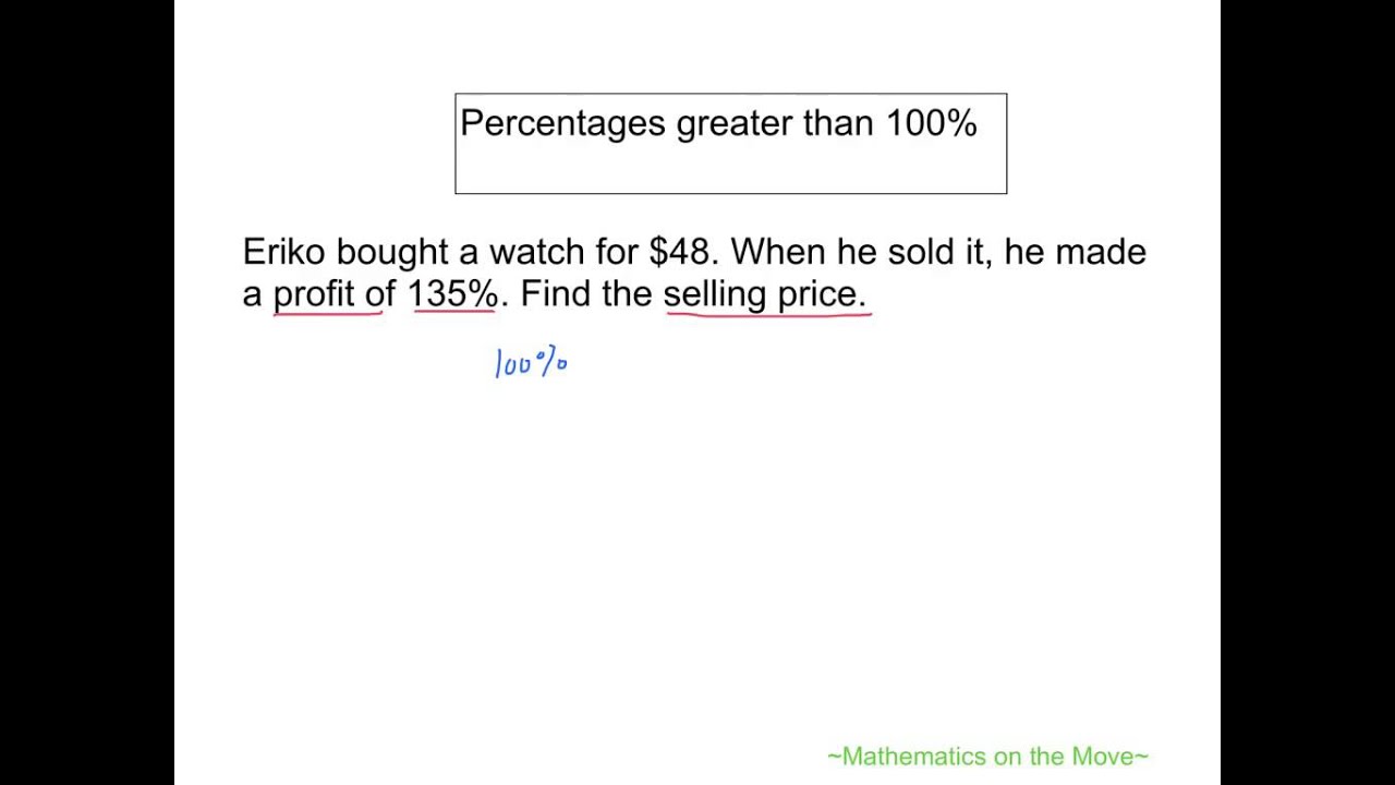 Percentages Greater Than 100 Percent YouTube Percentages Greater Than 100 Percent YouTube