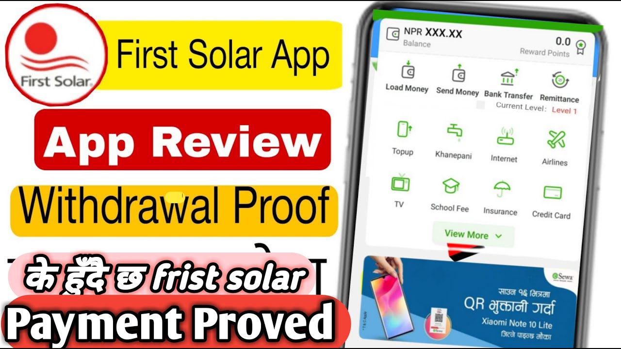 First solar New update ।। first solar earning app।। Payment proved ...