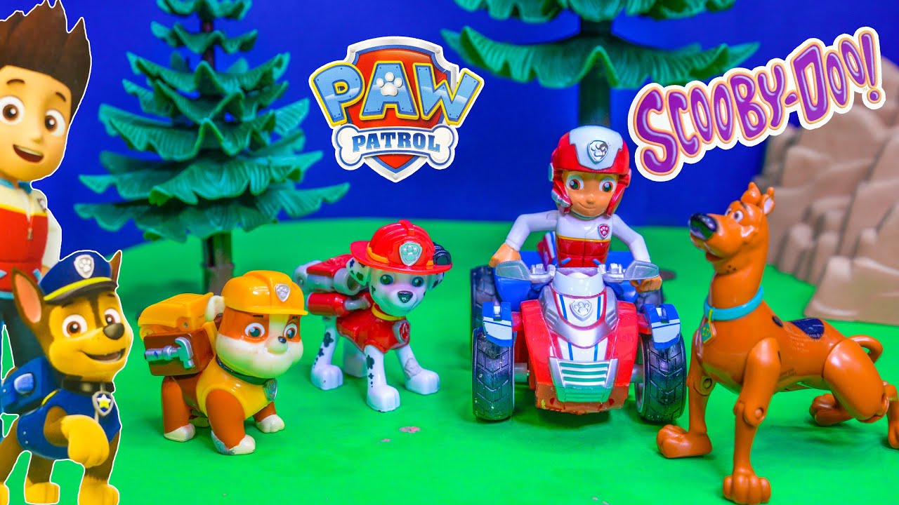 PAW PATROL Helps Scooby Doo Solve a Mystery a Funny Toy Parody - YouTube
