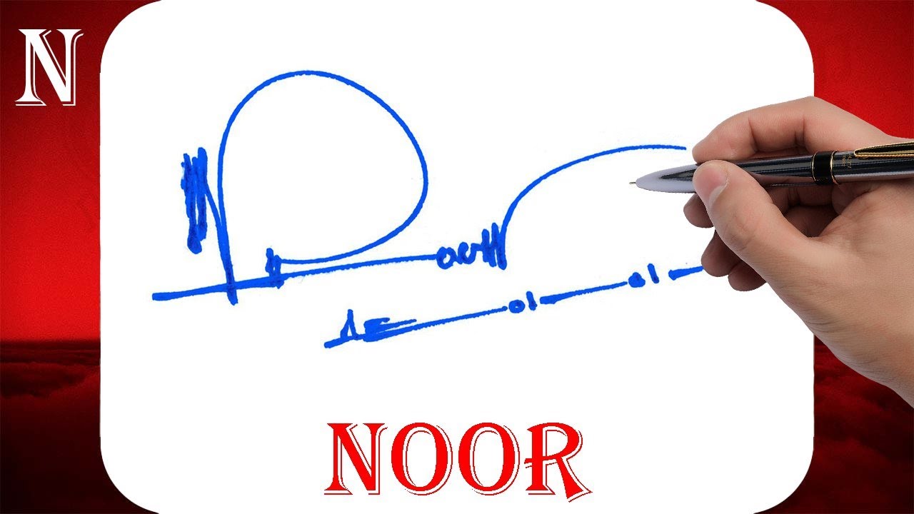 Noor Name Signature Style - N Signature Style - Signature Style of My ...