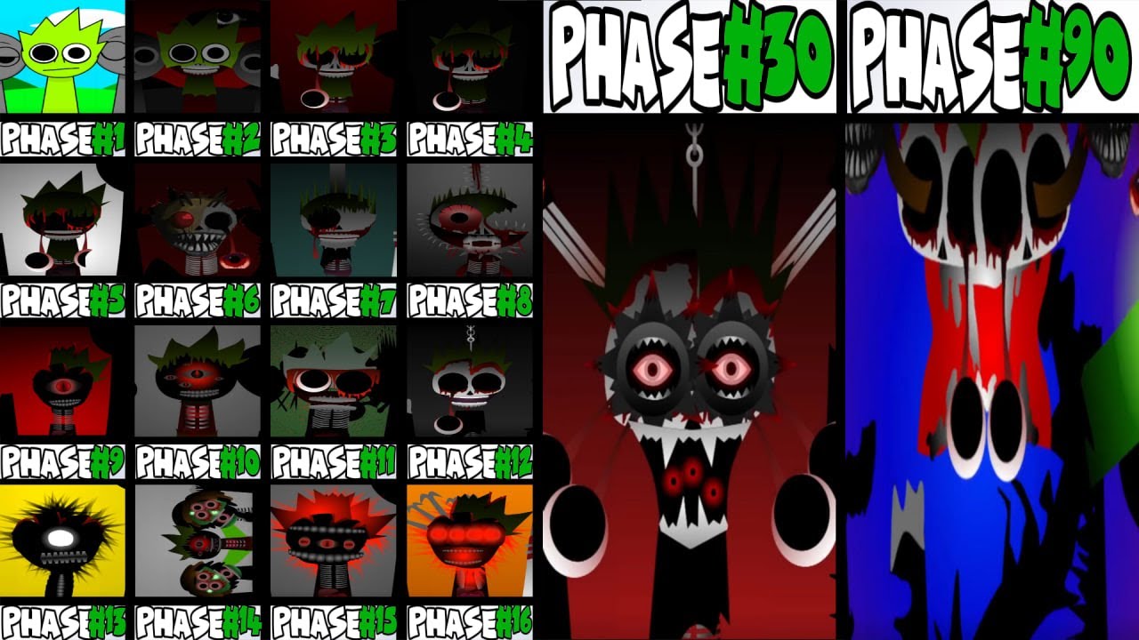 incredibox Sprunki - phase 1- 4 VS Phase 5- 8 VS Phase 9- 12 VS Phase ...