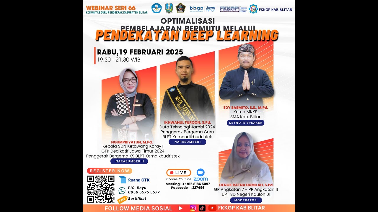 Webinar Seri 66 Optimalisasi Pembelajaran yang Bermutu dengan Pendekatan Deep Learning - YouTube