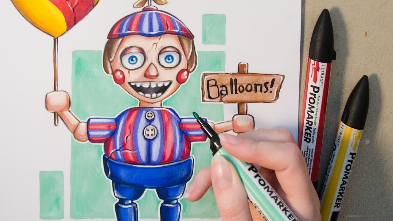 Speed Drawing BALLOON BOY - FNAF - Five Nights at Freddy's 2 - YouTube