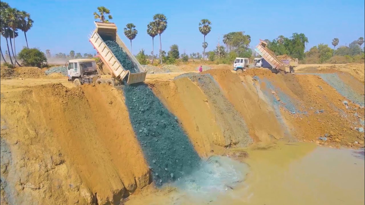 Amazing the best machine filling land into wonderful projects - YouTube