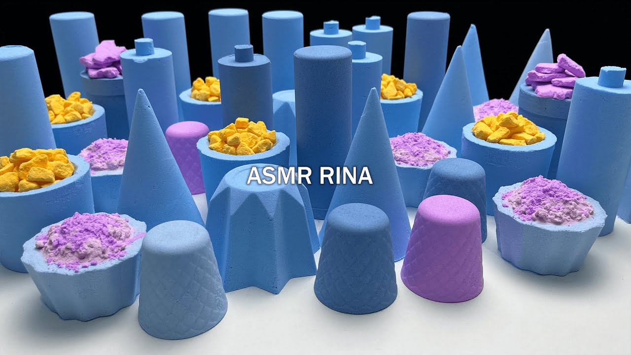 ASMR baking soda crunchy shapes - YouTube