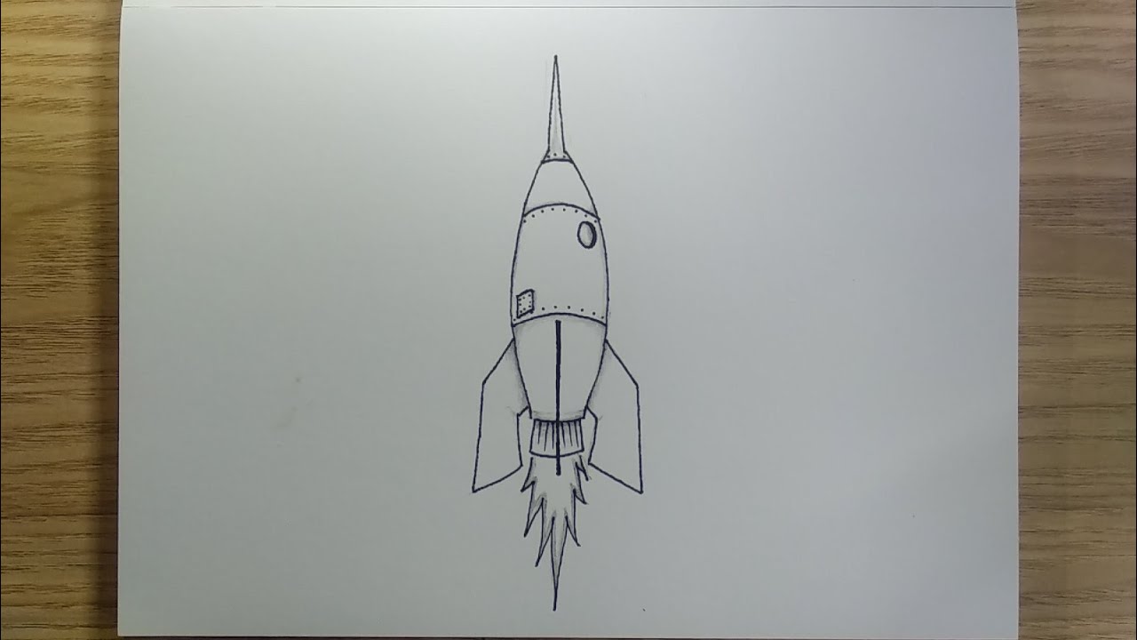 How to draw space rocket EASY - YouTube