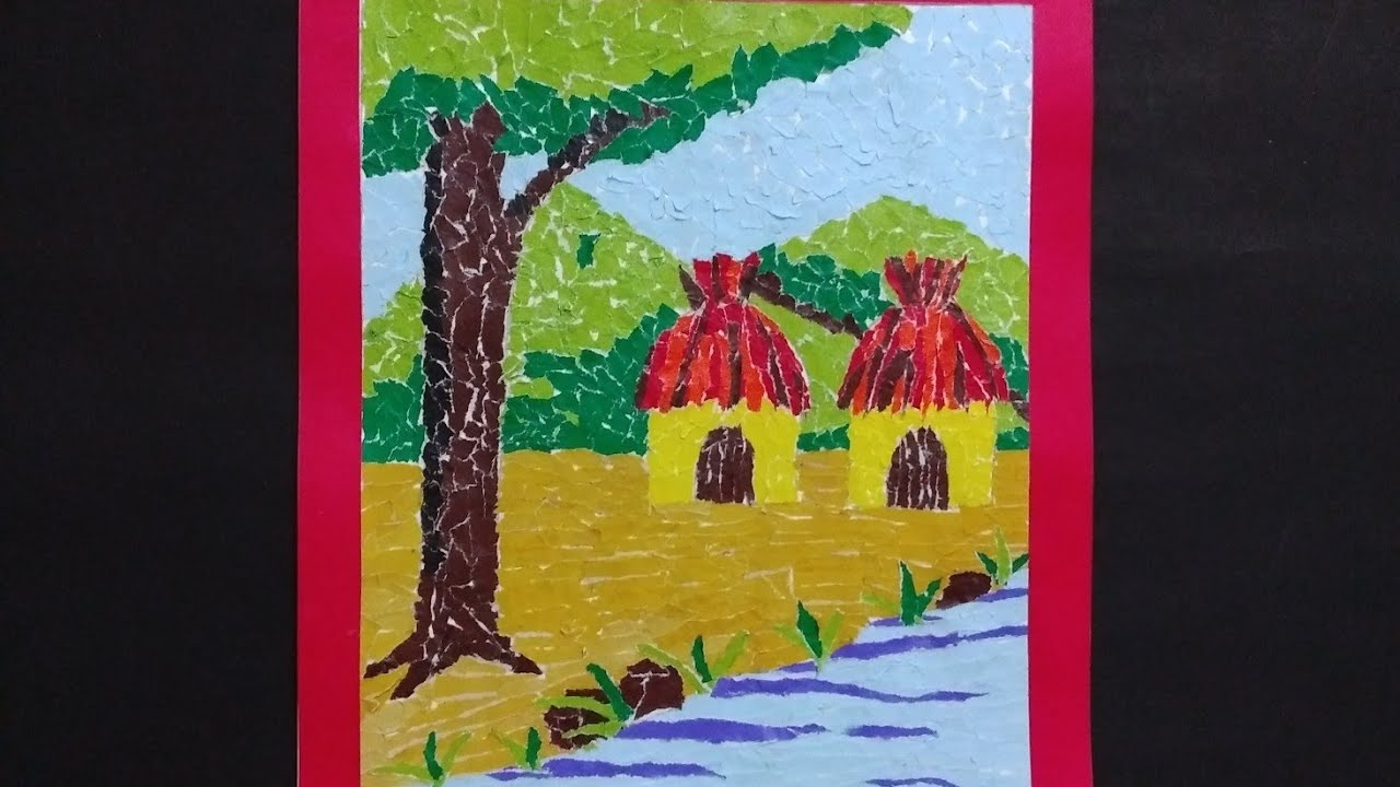 Paper collage for beginners - YouTube