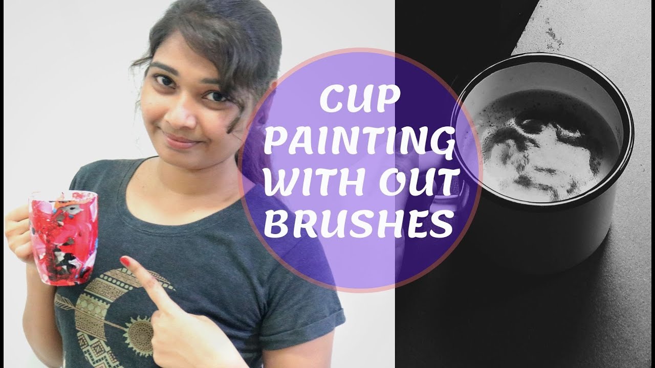 CUP painting without brushes(DIY) - Simple cup painting with nail ...