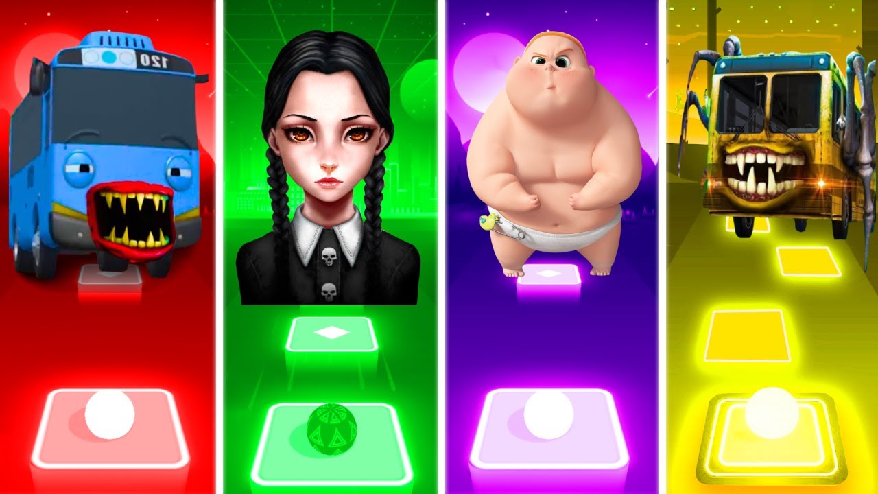 Tayo The Little Bus Vs Wednesday Vs Boss Baby Vs Bus Eater - Tiles Hop ...