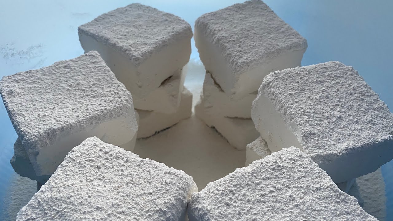 18 BLOCKS OF GYM CHALK TOPPED WITH MAGNESIUM CARBONATE POWDER ~ ASMR ...