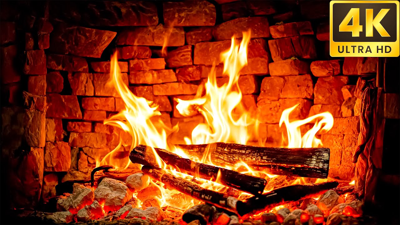 🔥 Soothing Fireplace 4K with Gentle Crackles | Cozy Fireplace for Calm ...