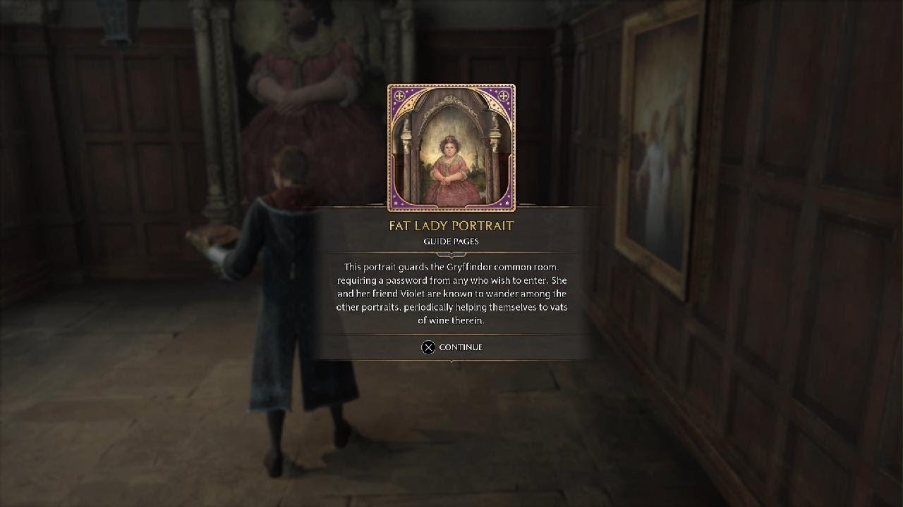 Hogwarts Legacy | Fat Lady portrait Field page In south wing - YouTube