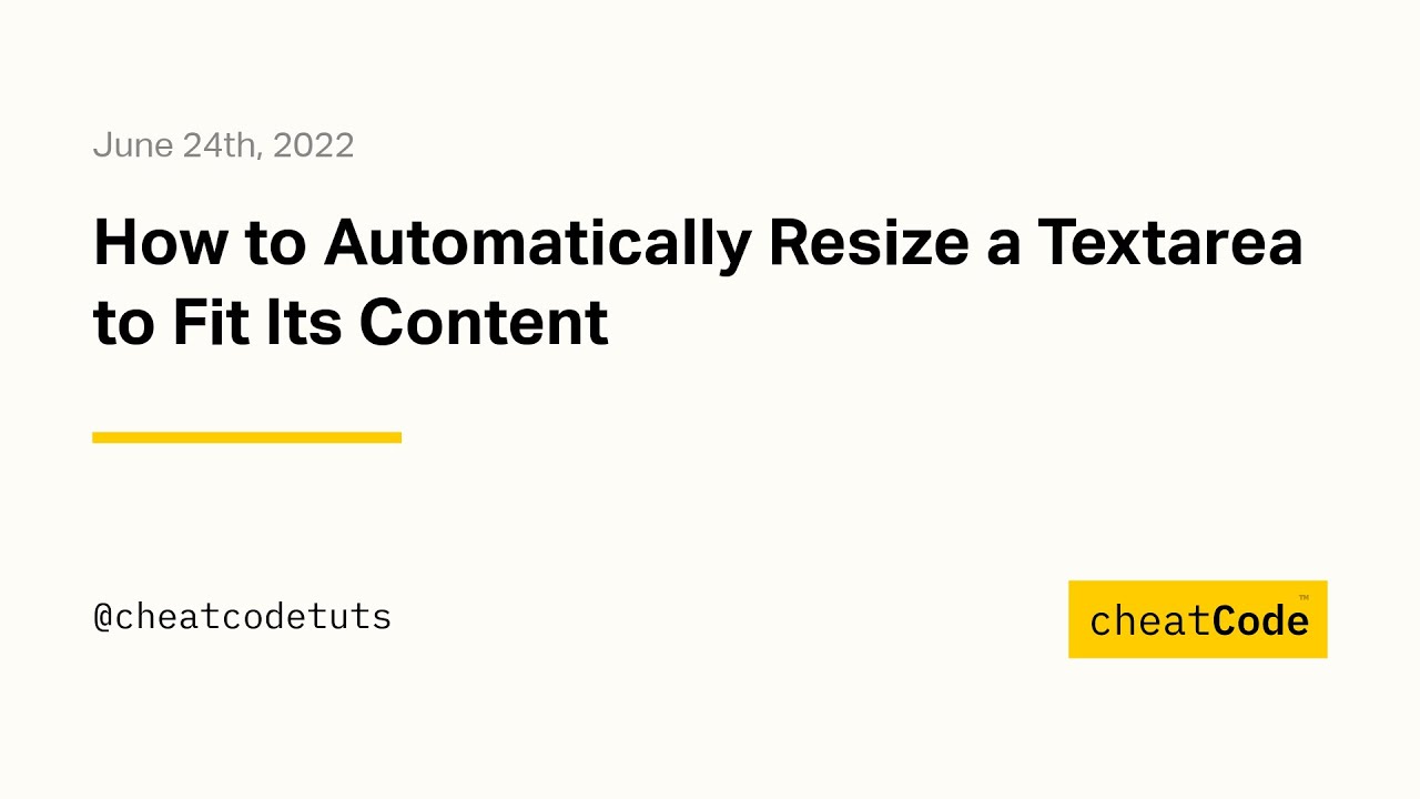 How To Automatically Resize A Textarea To Fit Its Content YouTube How To Automatically Resize A Textarea To Fit Its Content YouTube