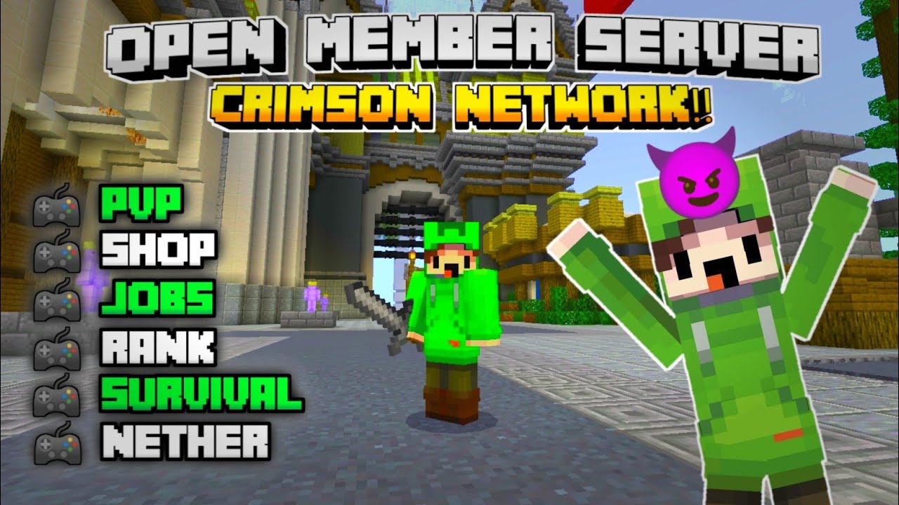 Open Member Server Crimson Network | Bedrock Only 🇮🇩 - YouTube