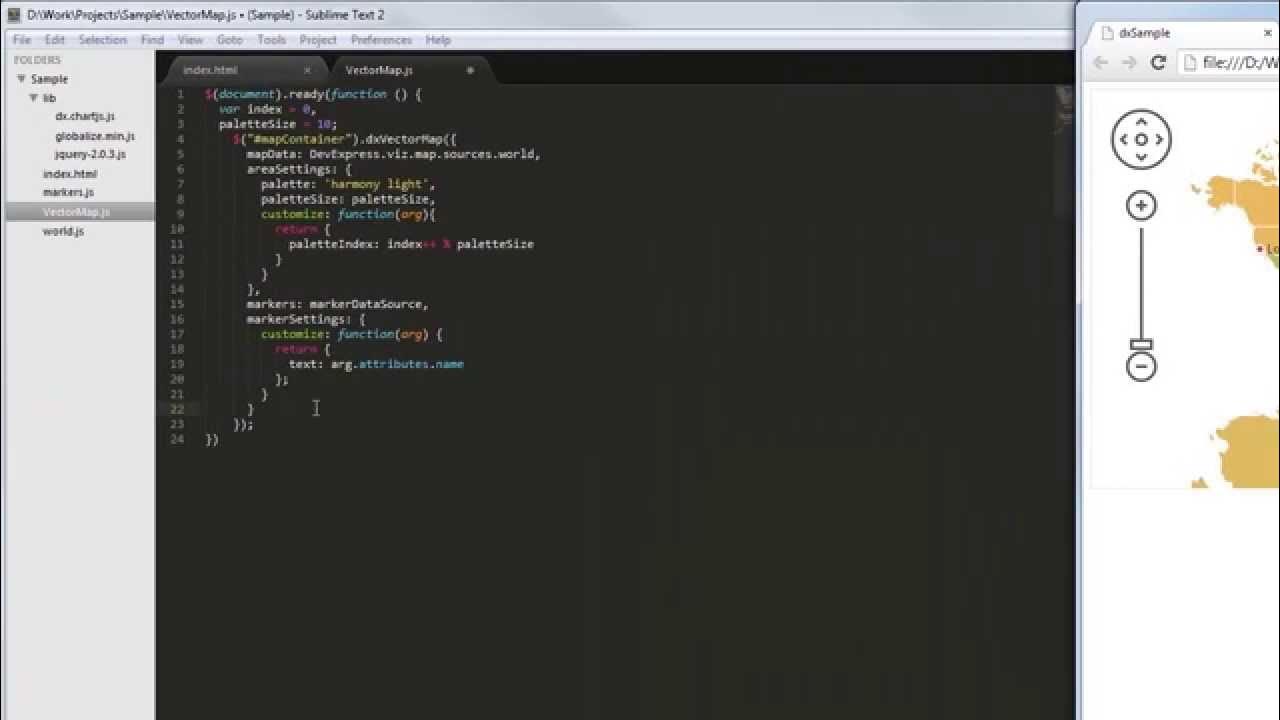 Devexpress Devextreme Html5 Vector Map Youtube