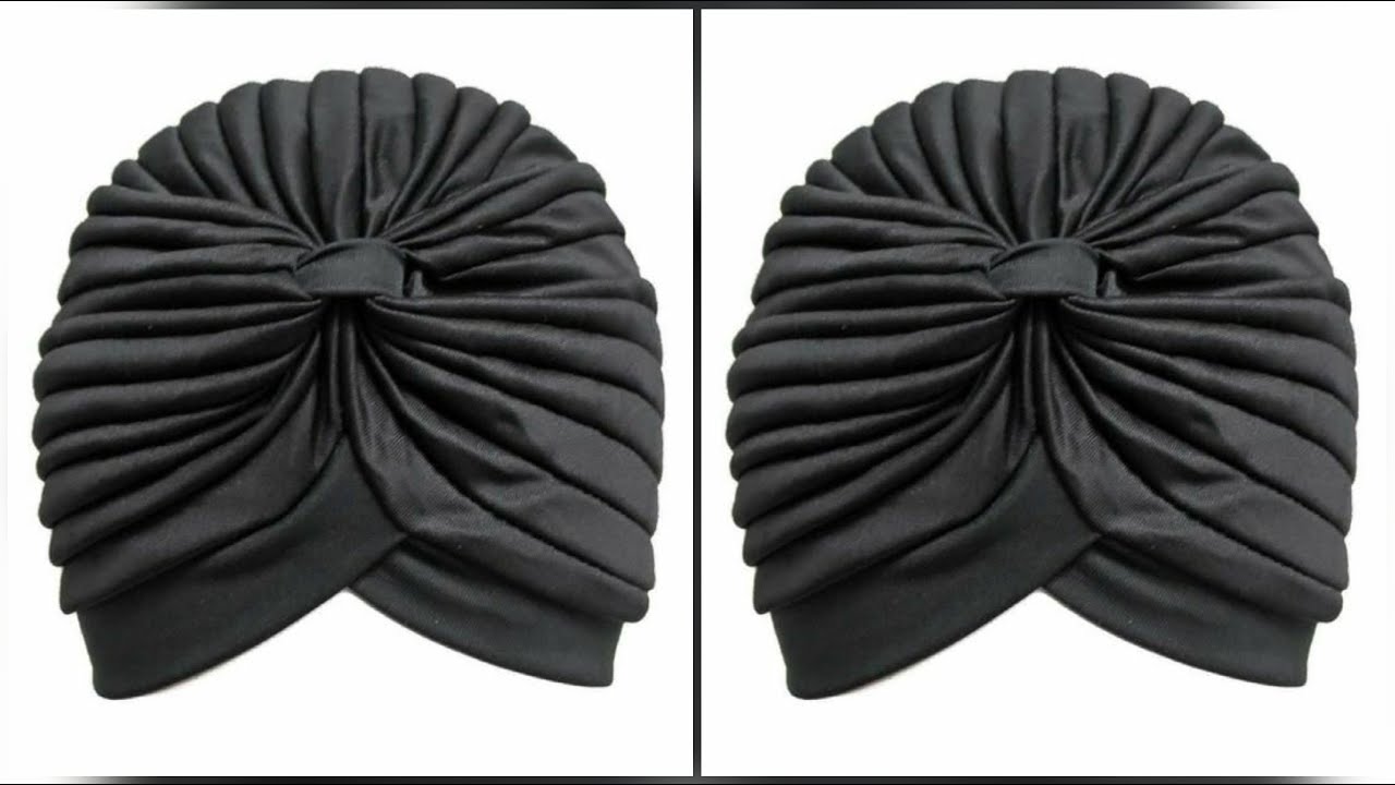 Pleated V-Shaped Turban Cap with loop Embellishment/Indian Turban Cap ...