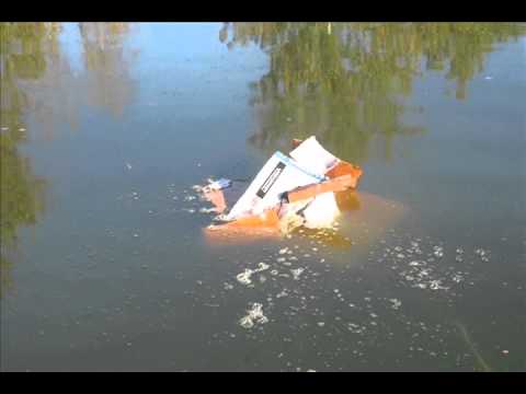 Another cardboard boat sinking - YouTube