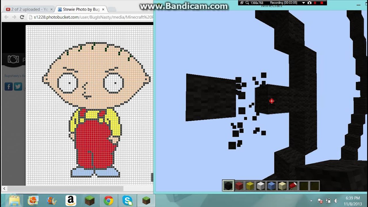 Stewie Griffin Pixel Art Tutorial Part 5 - YouTube