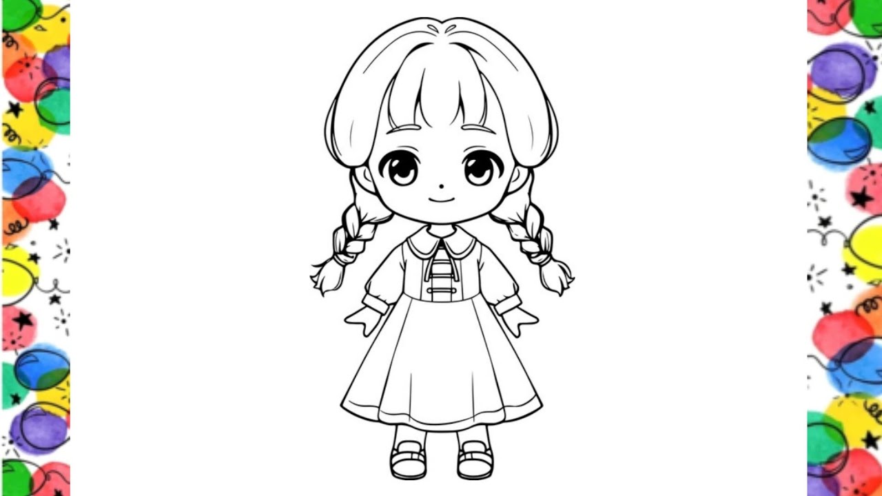 Colouring a Beautiful Doll// Cute Doll Easy Colouring a Doll - YouTube