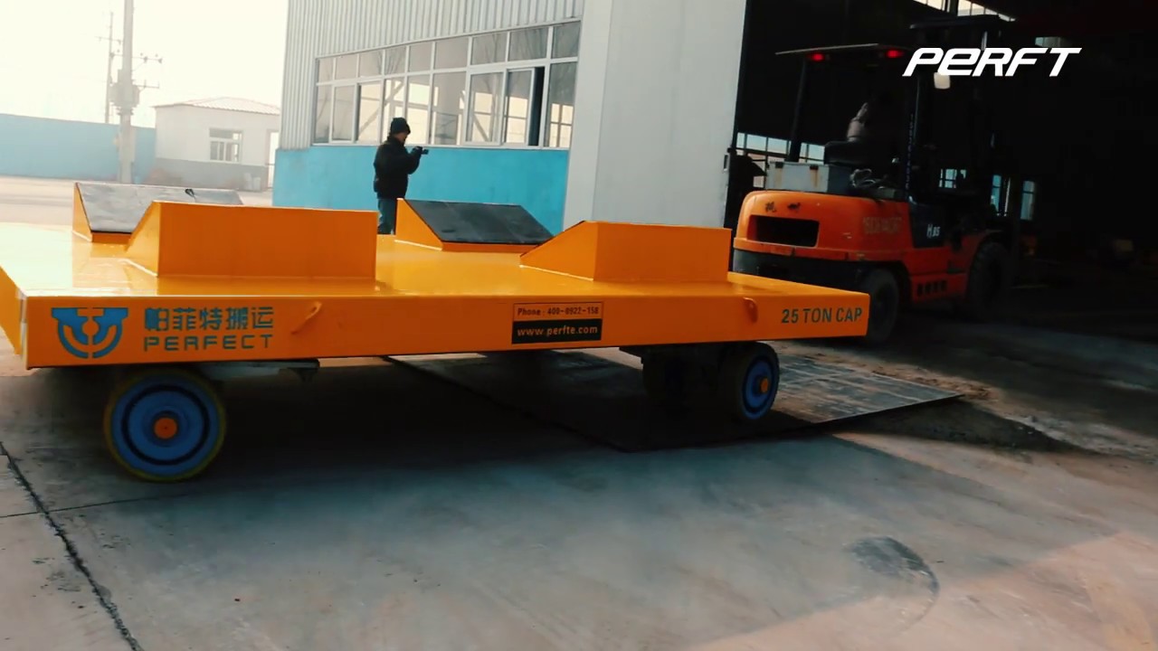 25T manual cross multidirectional transfer trailer - YouTube