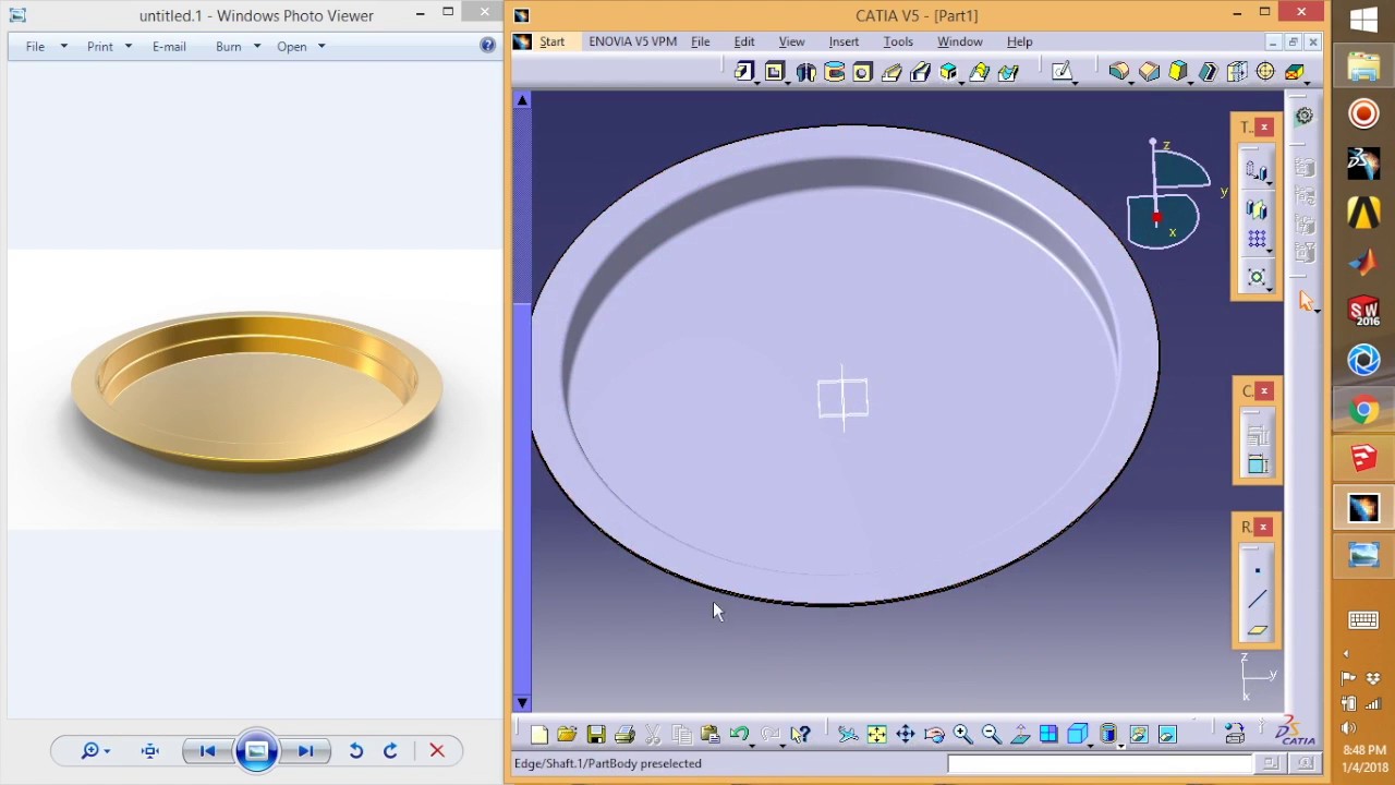 Catia V5 - IKEA Glattis Tray - YouTube