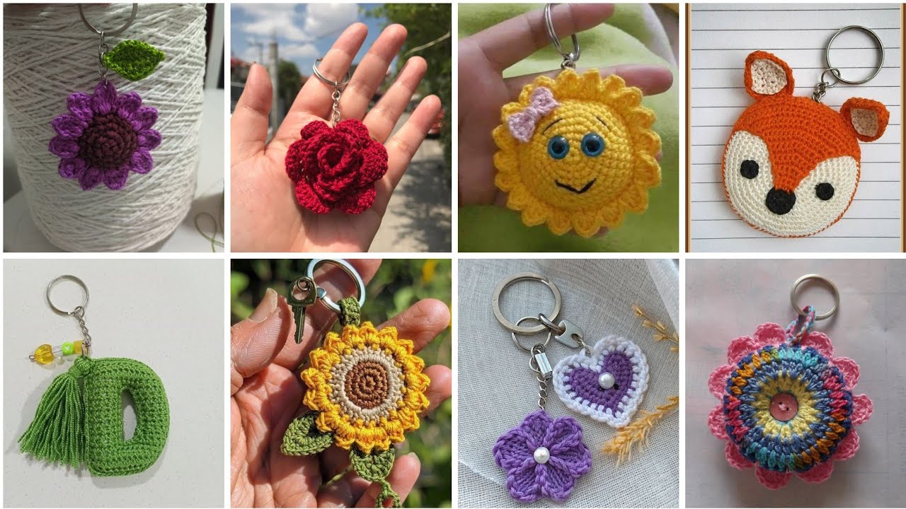 Attractive crochet keychain designs/#1unique beautiful crochet keychain ...