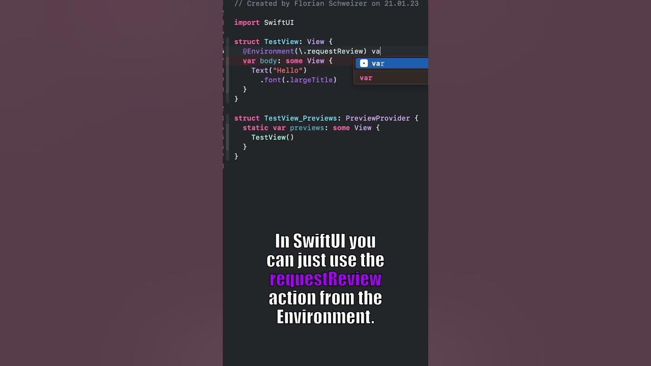 Request Reviews In Your Swiftui App Shorts Learnswiftui Swiftuitutorials Xcode Youtube 3002