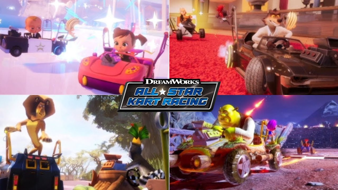 DreamWorks All-Star Kart Racing (PC) // All Bosses - YouTube