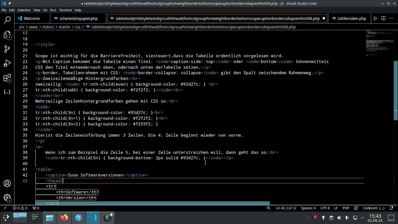 HTML Tabellen mit Überschrift, CSS Style und mehr, Homepage Erstellen, programmieren, - YouTube