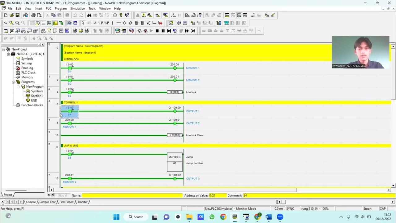 Percobaan PLC Lanjutan - IL & ILC || JMP & JME pada CX Programmer - YouTube