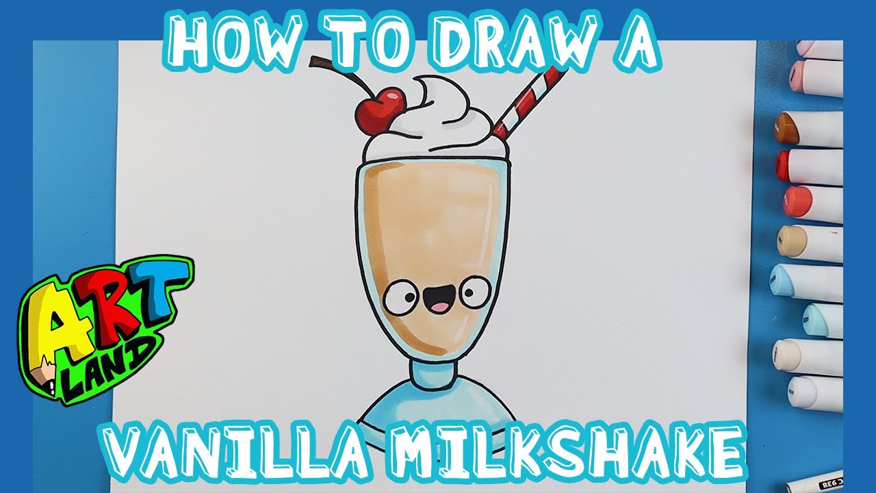 How to Draw a VANILLA MILKSHAKE - YouTube