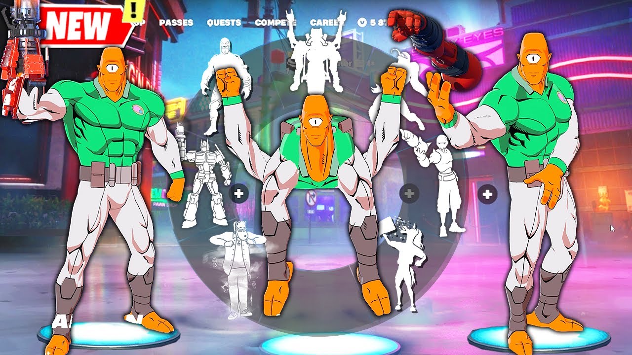 Fortnite x Invincible's ALLEN The ALIEN doing Glitched Built-In Emotes ...